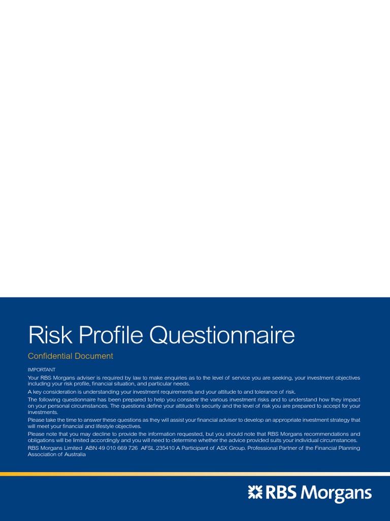 Morgan Risk Questionaire | PDF | Investing | Risk