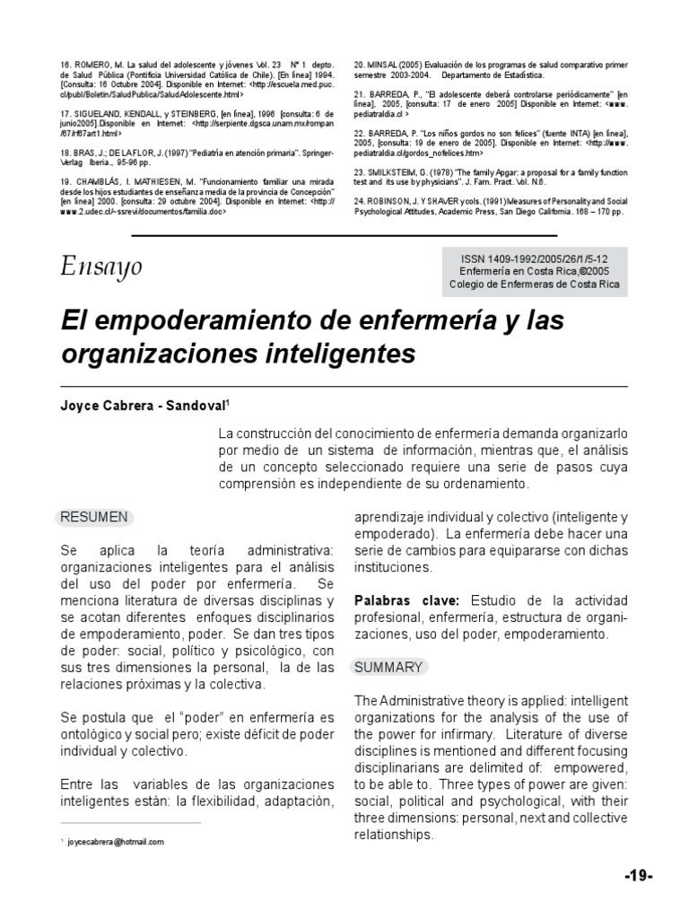 El Empoderamiento de Enfermeria y Las Organizaciones Inteligentes | PDF ...