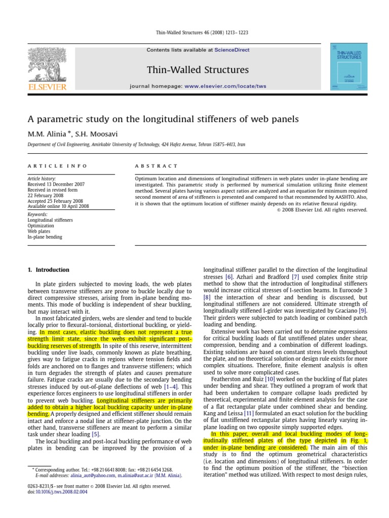 Alinia e Moosavi (2008) - A Parametric Study On The Longitudinal ...