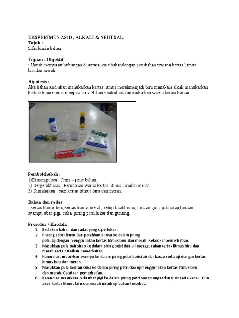 Eksperimen Asid Dan Alkali Pdf