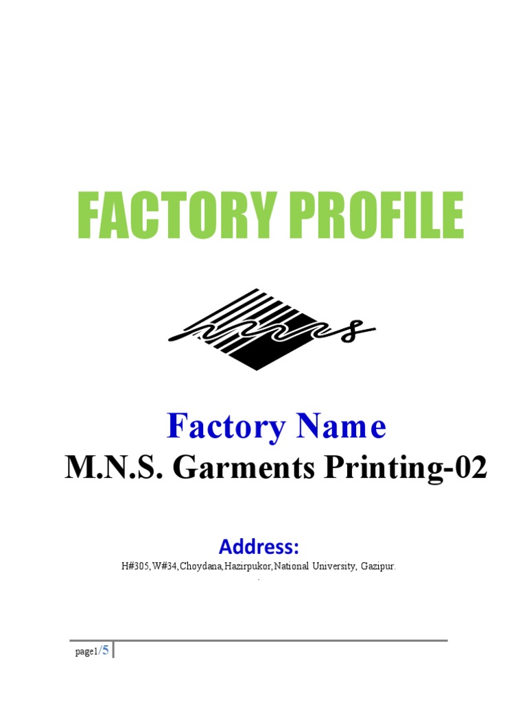 M.N.S. Garments Printing Profile | PDF