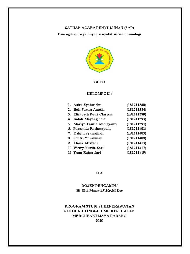 SAP Kel 4 IMUNOLOGI 2A | PDF