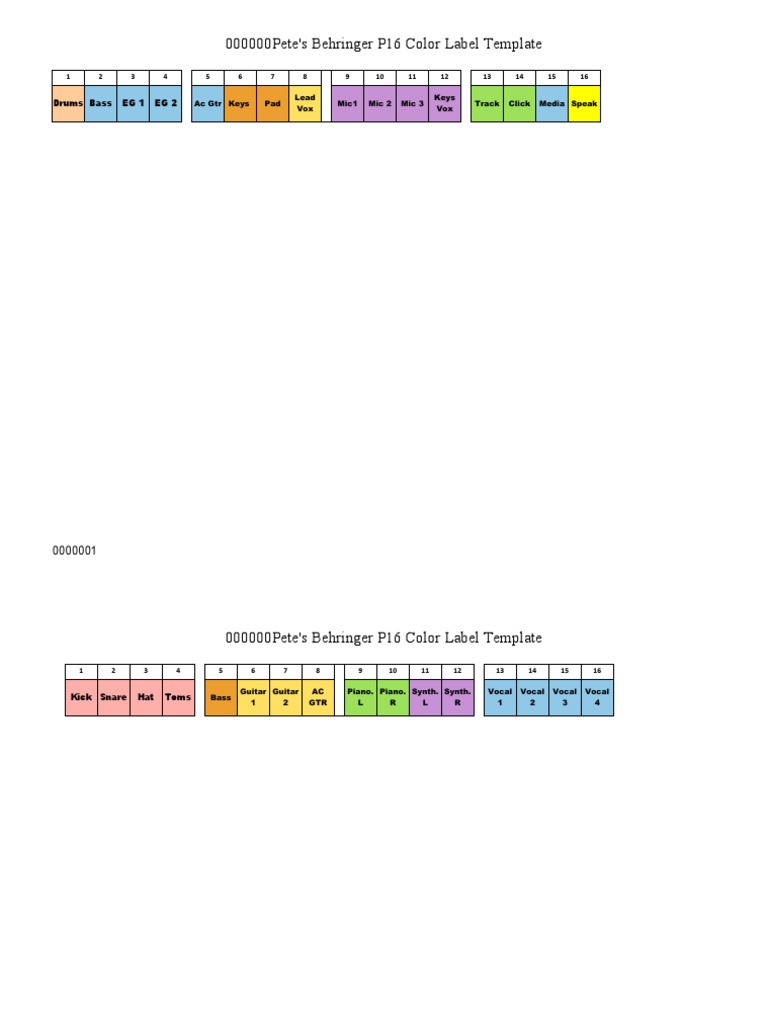 000000pete's Behringer P16 Color Label Template: Drums Bass EG 1 EG 2 ...