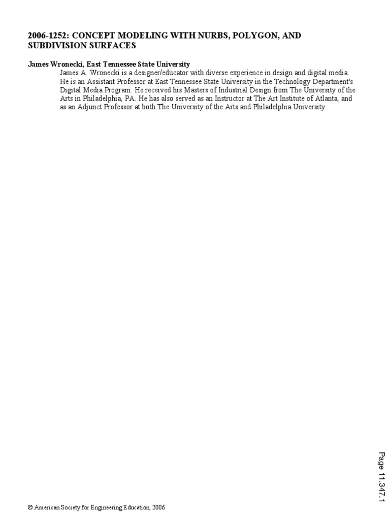 Concept Modeling With Nurbs Polygon and Subdivision Surfaces | PDF ...