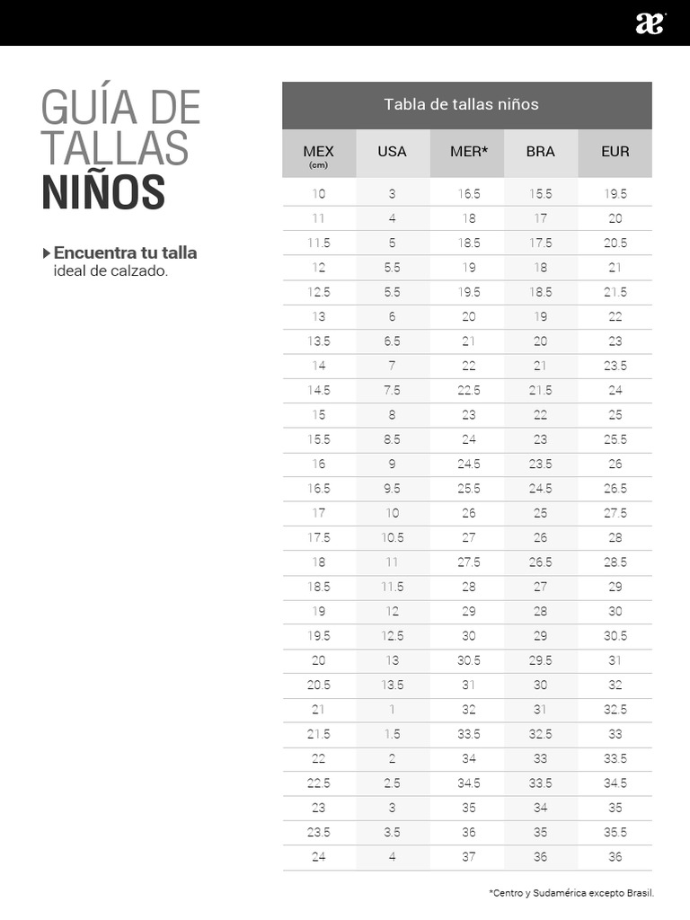 Talla 21 En Americano Nino