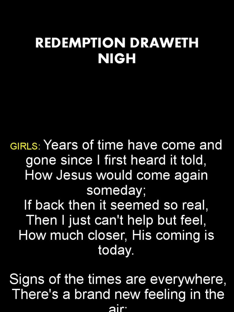 Redemption Draweth Nigh | PDF