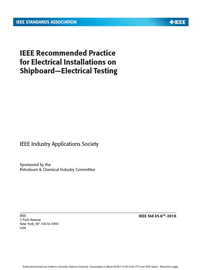 IEEE Std. 45.6-2016 - IEEE Recommended Practice For Electrical ...