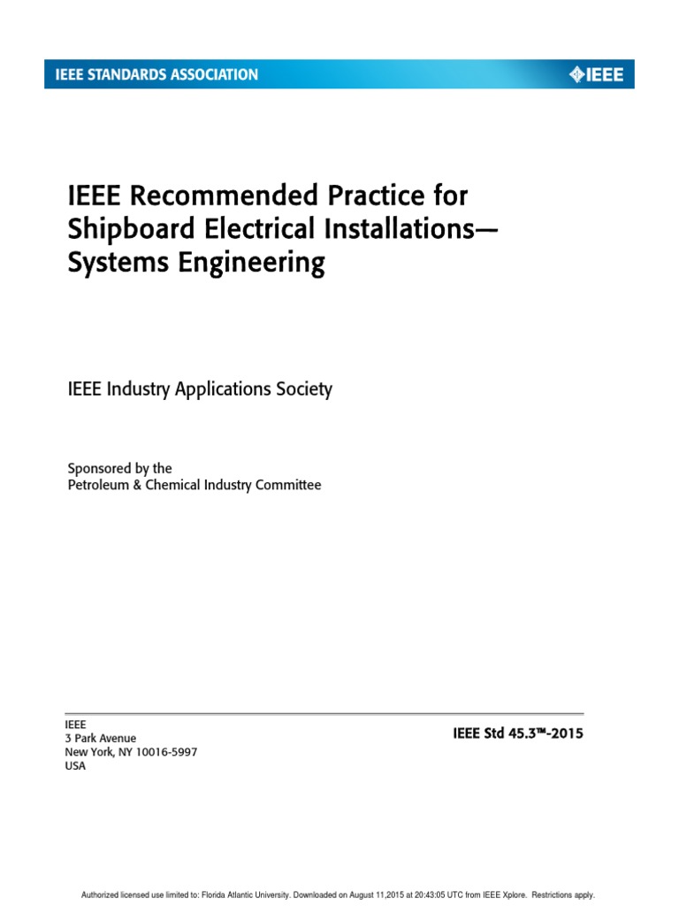 IEEE Std. 45.3-2015 - IEEE Recommended Practice For Shipboard ...
