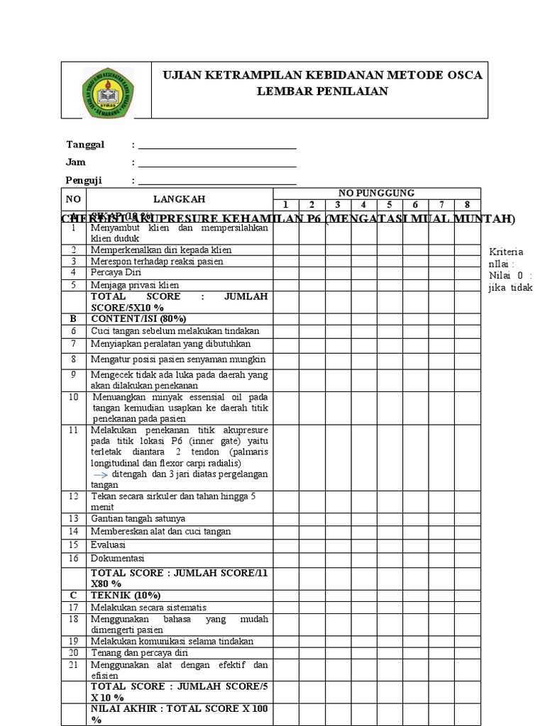 Evaluasi Keterampilan Kebidanan Metode Akupresur Titik P6 untuk ...