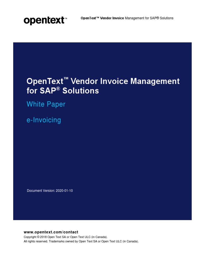 OpenText VIM e Invoicing | PDF | Invoice | Xml