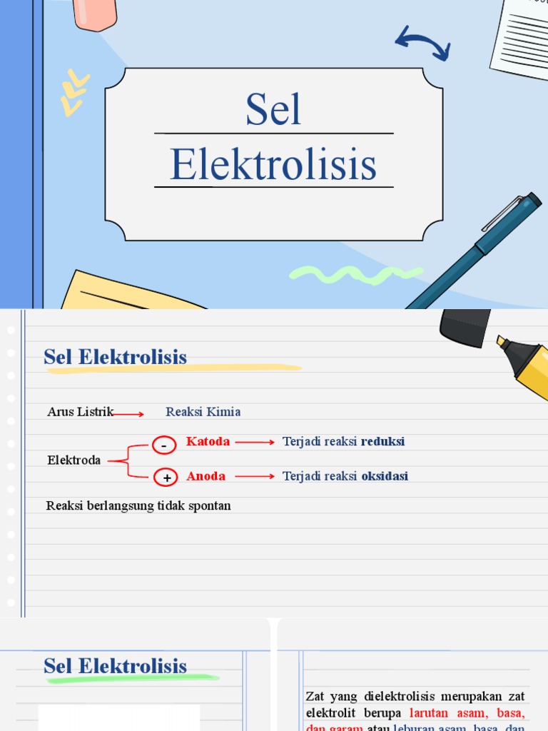Elektrokimia - Sel Elektrolisis | PDF | Sains & Matematika