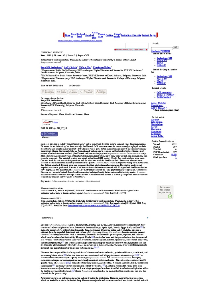 Maceration Procedure | PDF | Nature | Chemicals