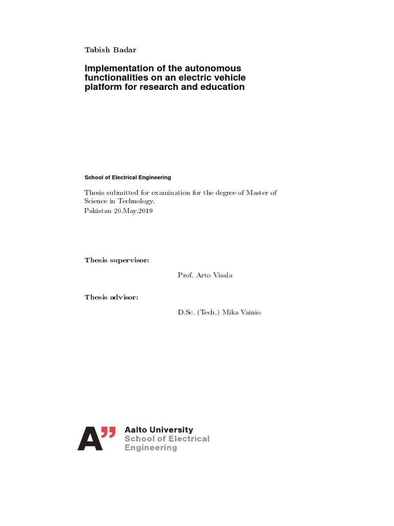 Implementation of Autonomous Functionalities on an Electric Vehicle Platform: Localization ...