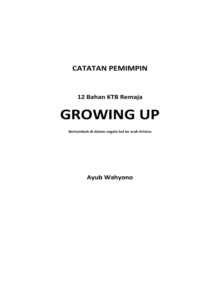 Leader Notes For GROWING UP PDF | PDF