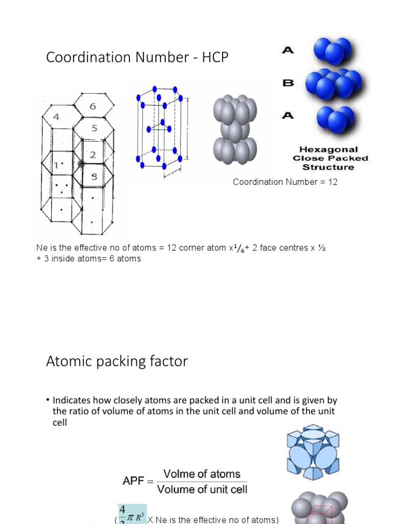 Coordination Number - HCP | PDF | Solid | Crystal