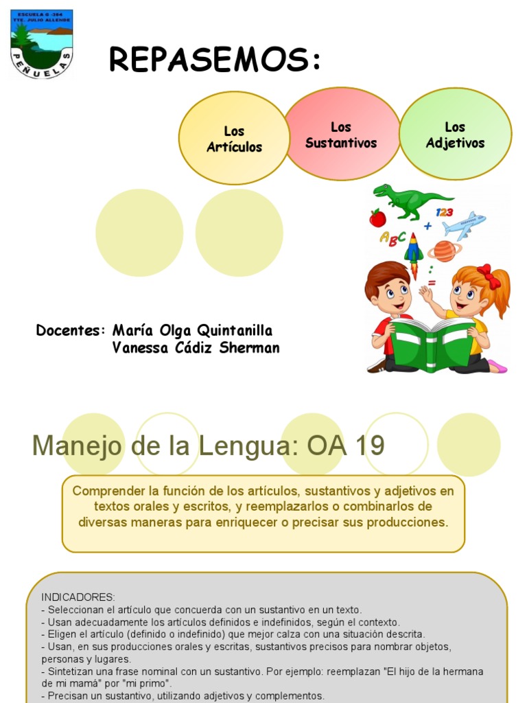 Repaso Sustantivos, Adjetivos y Articulos SEGUNDO | PDF | Adjetivo ...