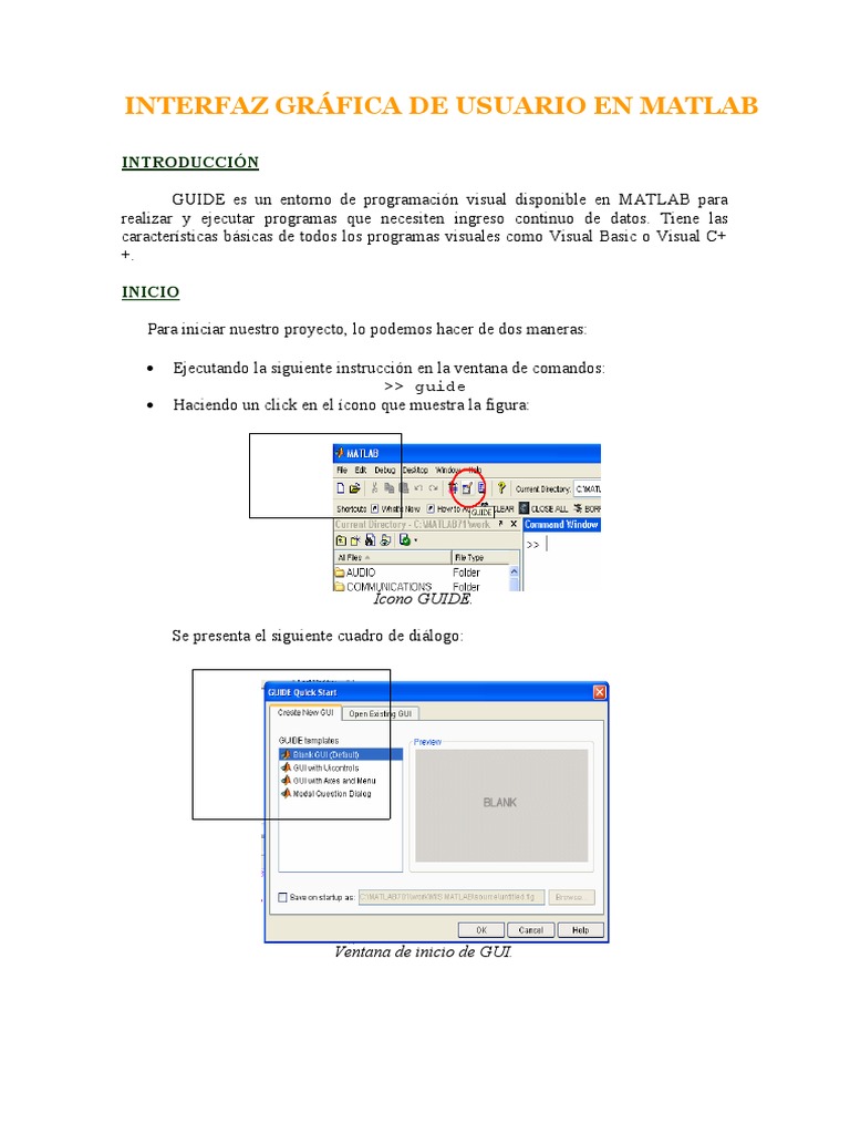 Interfaz Gráfica de Usuario en Matlab | PDF | Interfaces gráficas de ...