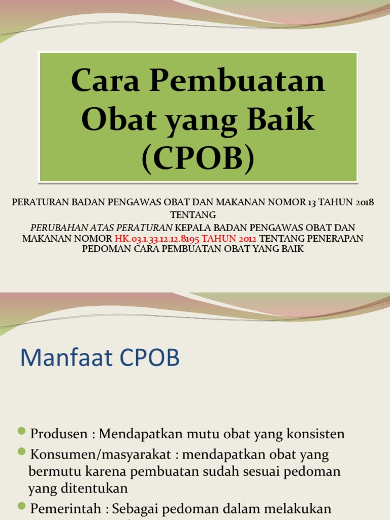 PEDOMAN CPOB | PDF