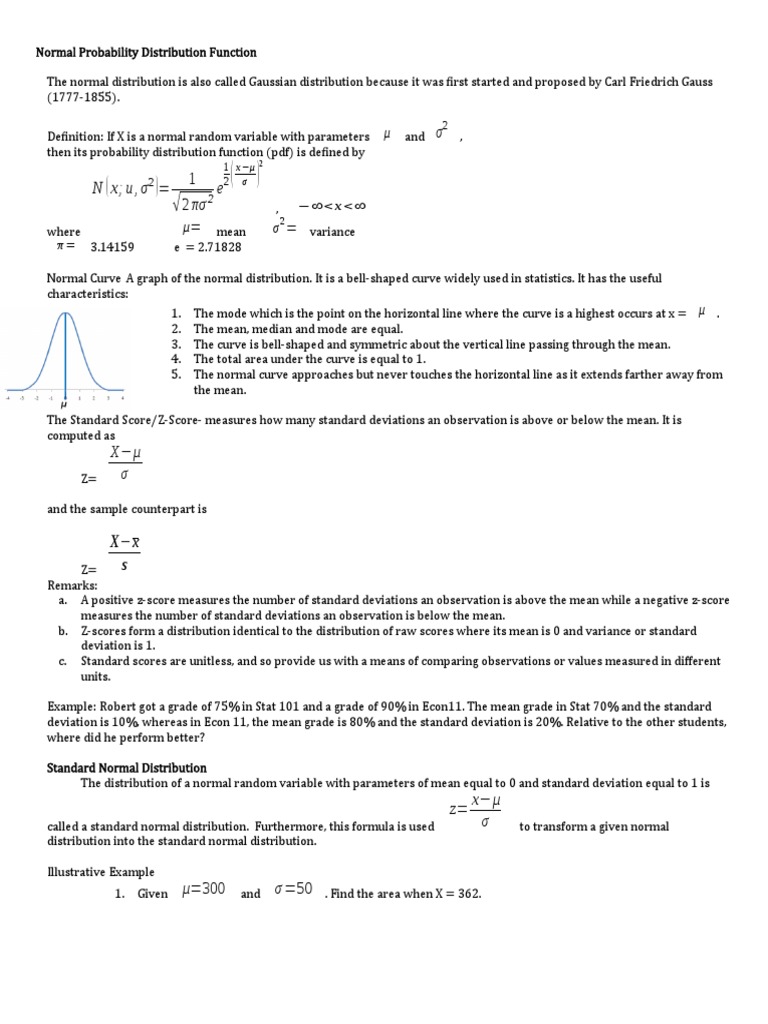 Normal Probability Distribution and Z Table | Download Free PDF | Normal Distribution ...