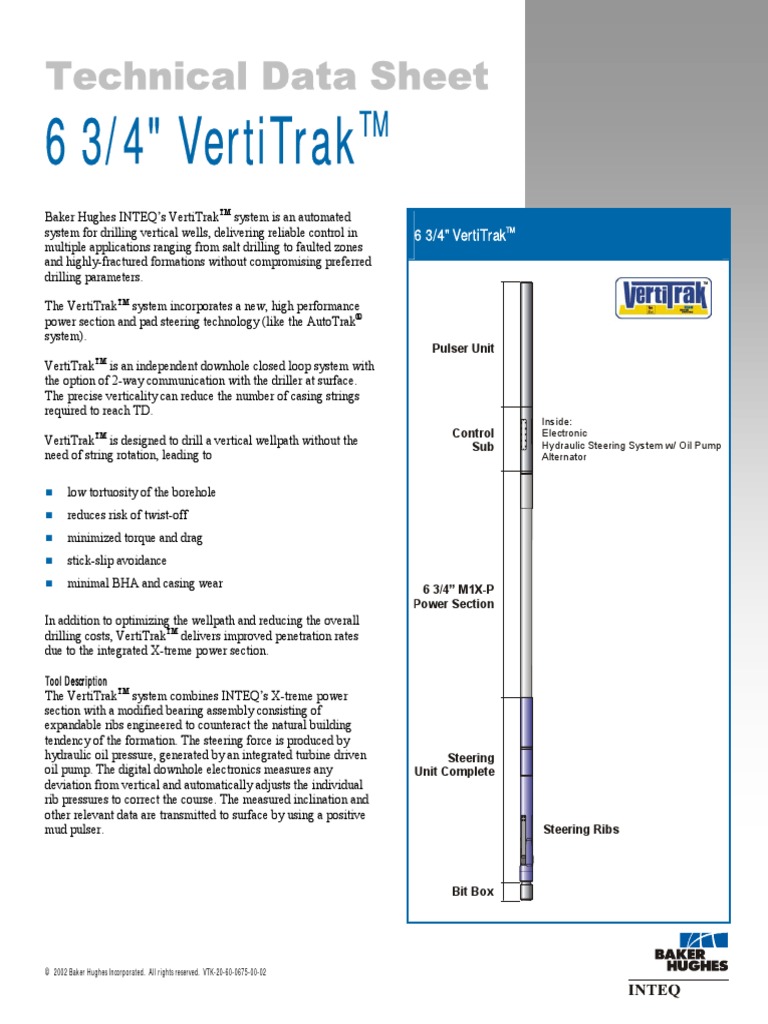 VT Tech Sheet | PDF | Oil Well | Mechanical Engineering