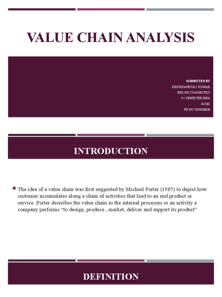 Value Chain Analysis: Submitted by | PDF | Value Chain | Logistics