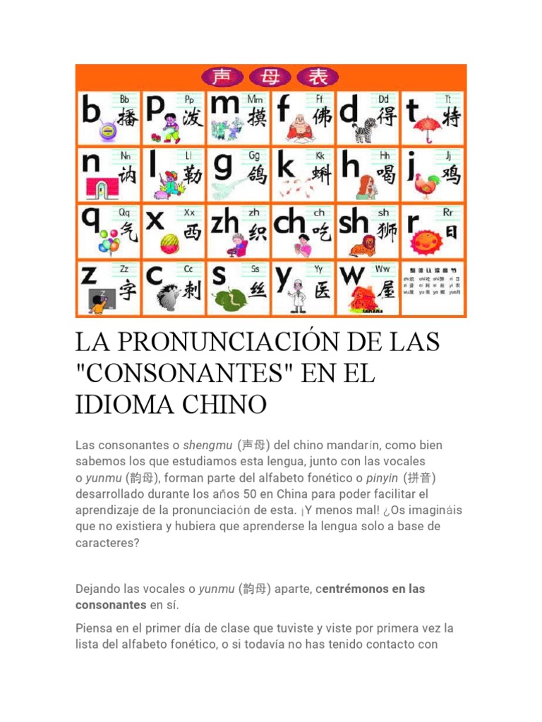 Consonantes | PDF | Vocal | Idioma chino