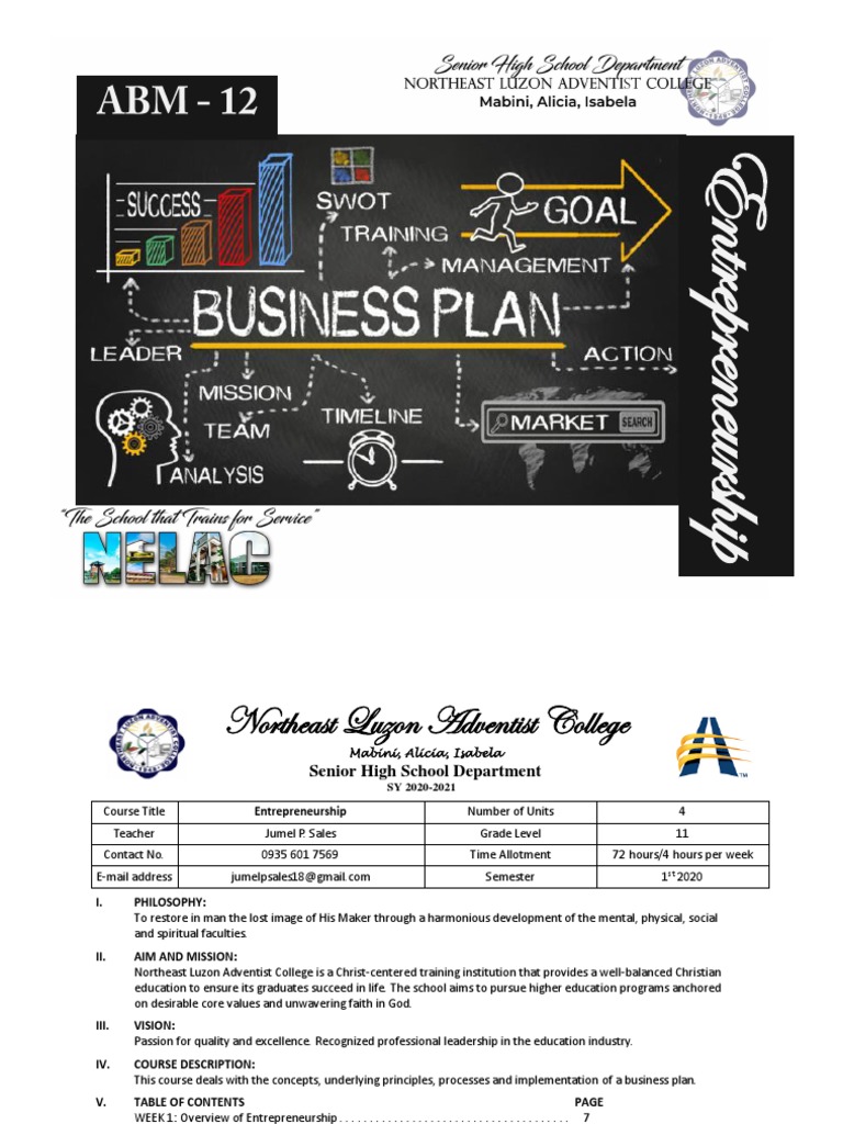 Entrepreneurship Course Overview for SHS | PDF | Test (Assessment ...