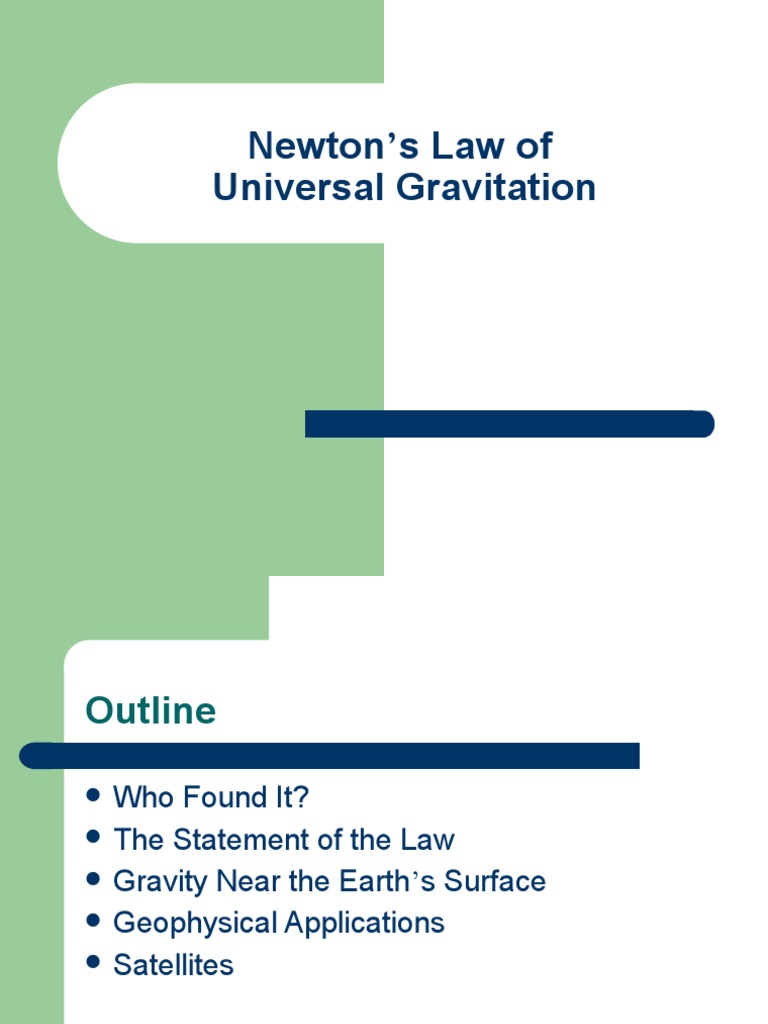 Newtons Laws of Gravitation | PDF