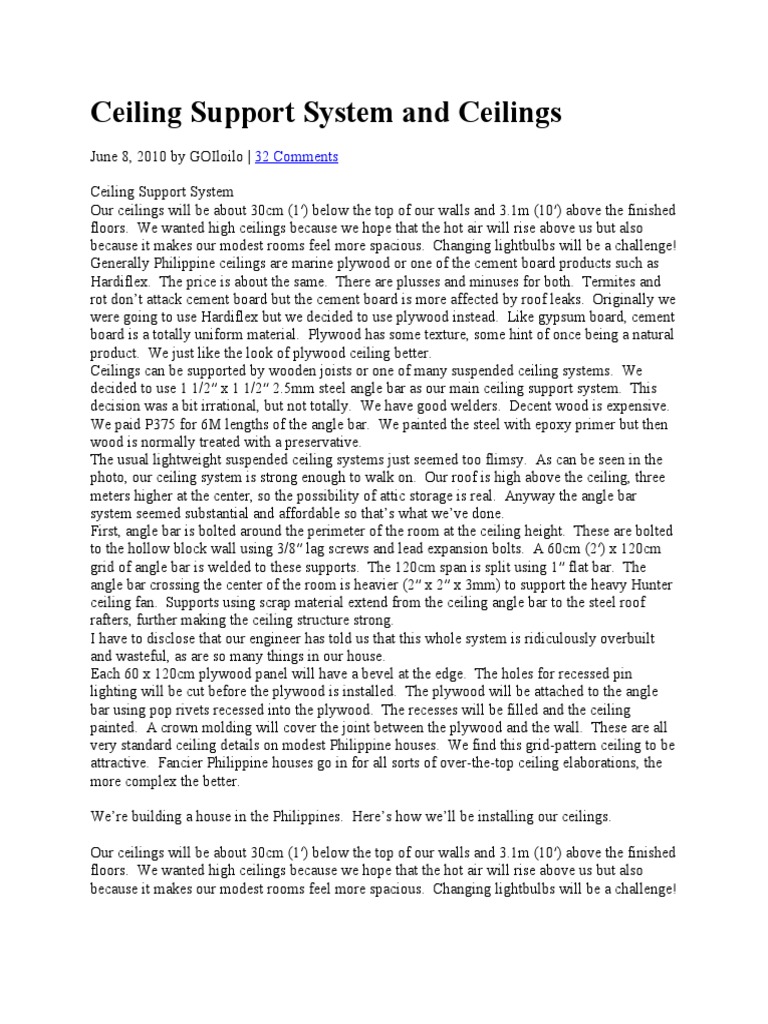 Ceiling Support System and Ceilings | Download Free PDF | Ceiling | Drywall