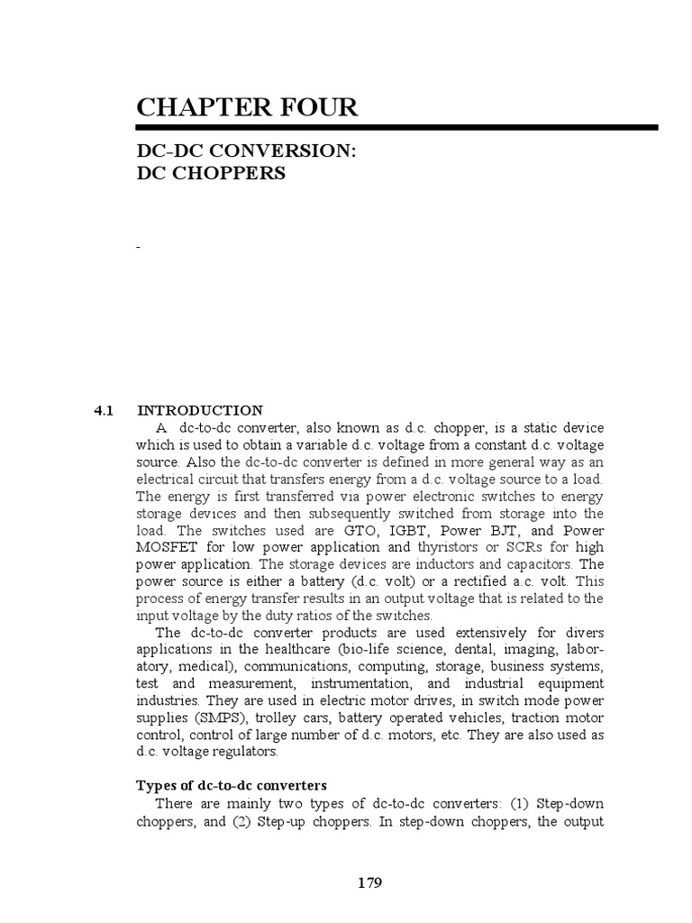 Chapter Four: DC-DC Conversion: DC Choppers | PDF | Power Electronics ...