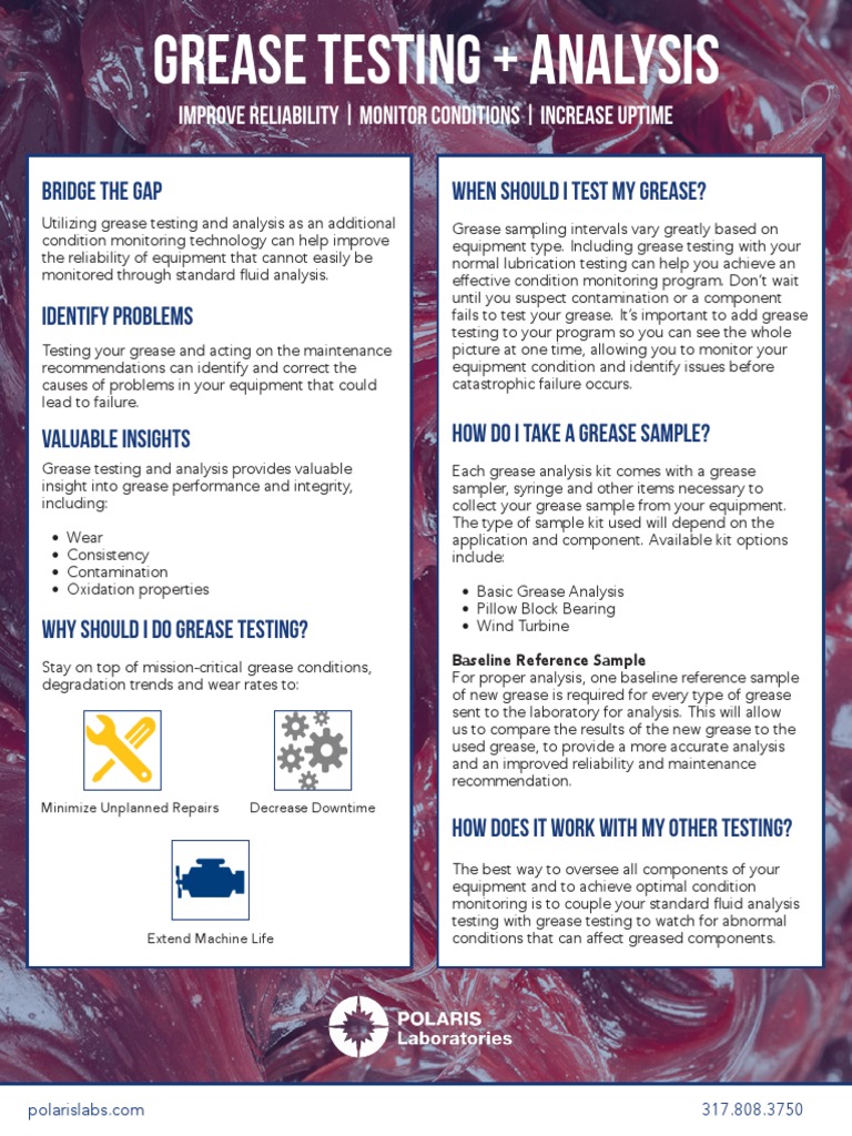 Grease Analysis FAQ | PDF | Reliability Engineering | Chemistry