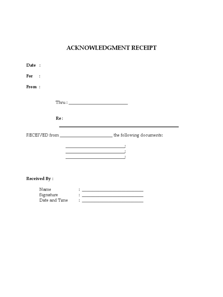 Acknowledgment Receipt Template | PDF | Politics