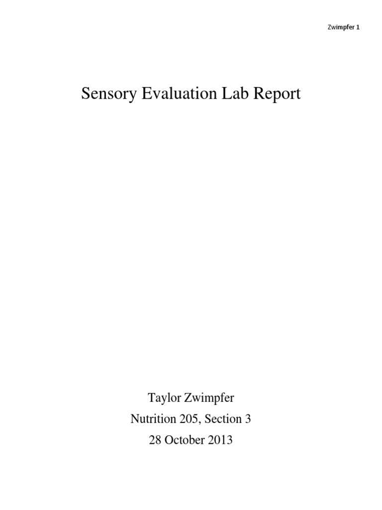 Sensory Evaluation Lab Report Analysis | PDF | Taste | Flavor