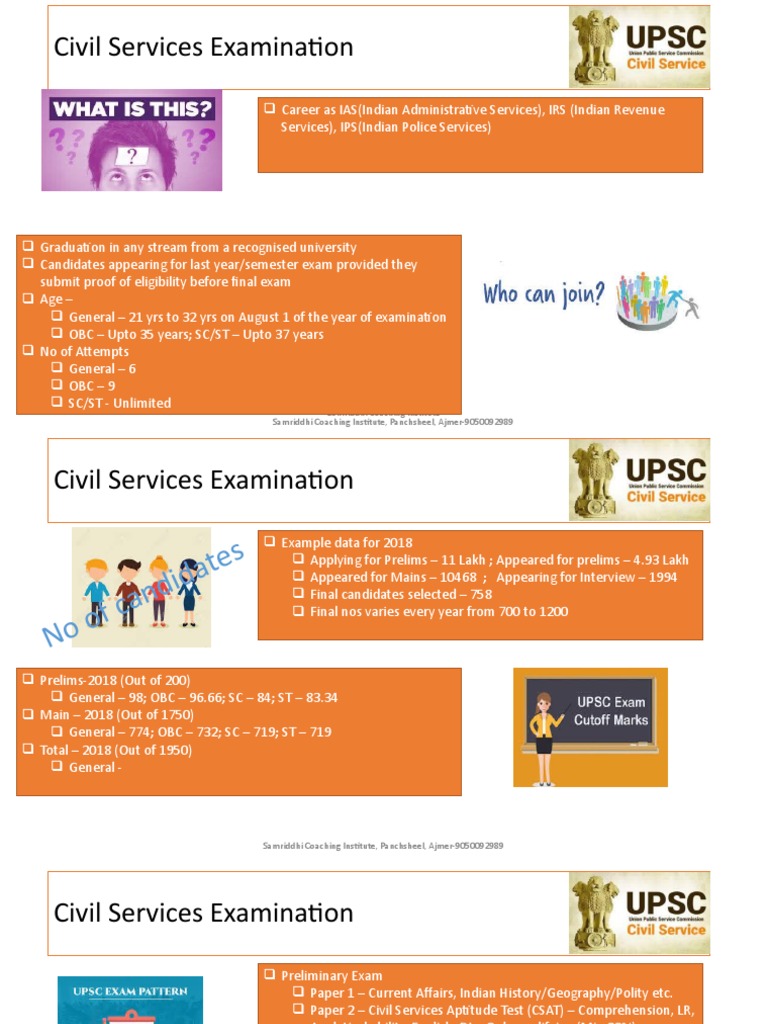 Overview of the Civil Services Examination and Requirements for the ...