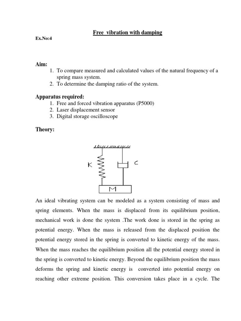 Free Vibration With Damping | PDF | Oscillation | Classical Mechanics