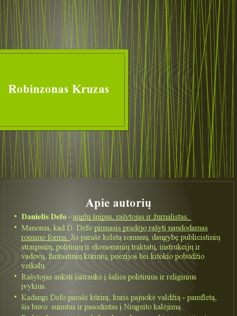 Robinzonas Kruzas Skaidrės | PDF