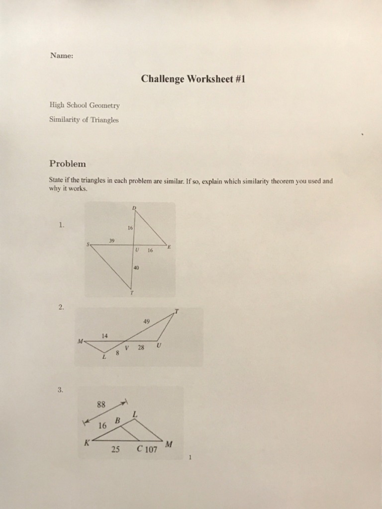 Challenge Worksheet 1 | PDF