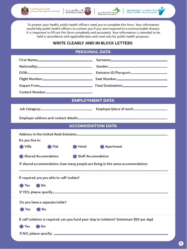 Public Health Contact Information Form | PDF | Chronic Condition ...