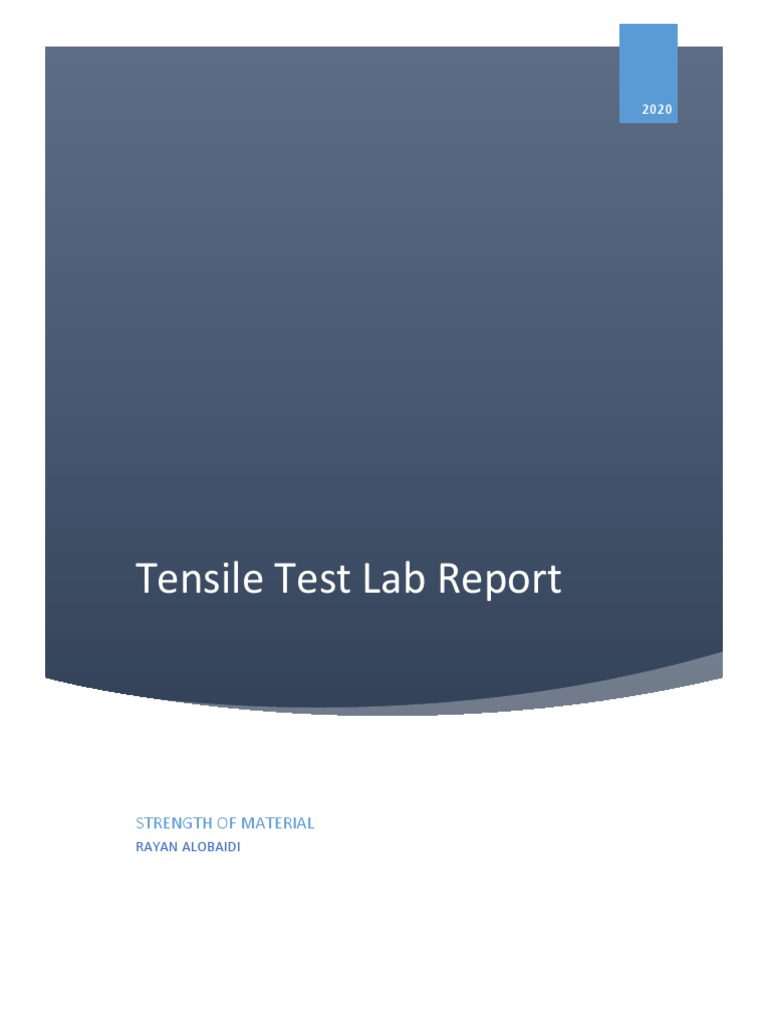 Tensile Test Lab Report: Strength of Material | PDF | Ultimate Tensile ...