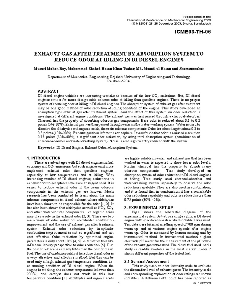 Exhaust Gas After Treatment by Absorption System PDF | PDF | Exhaust ...