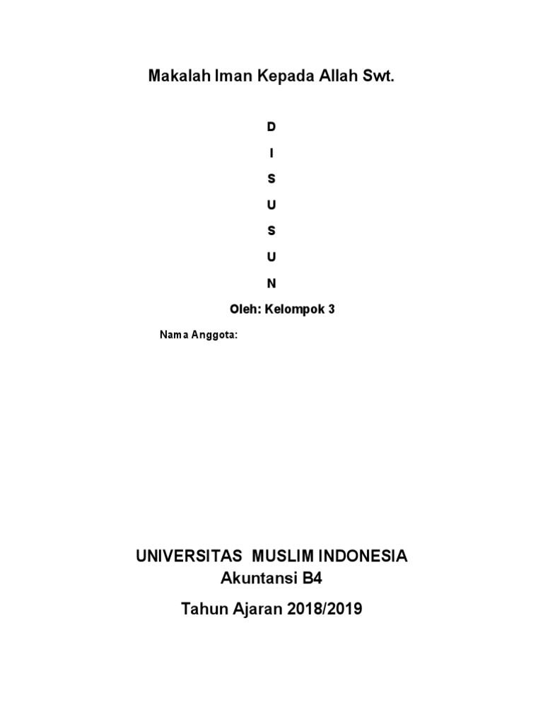 Makalah Iman Kepada Allah SWT | PDF | Agama & Spiritualitas Makalah Iman Kepada Allah SWT | PDF | Agama & Spiritualitas