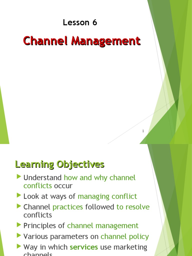 Lesson 6 - Channel-Management | PDF | Conflict Resolution | Cognition