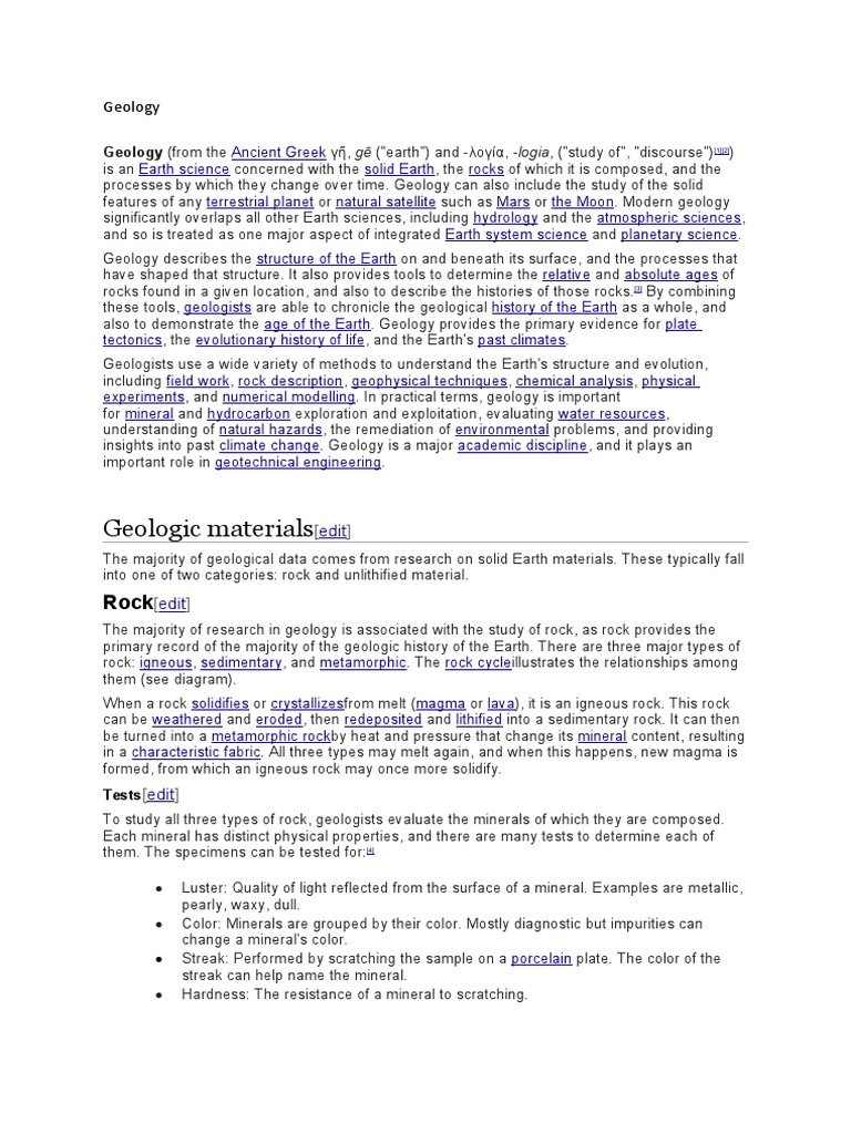 Geologic Materials: Geology | PDF | Geology | Plate Tectonics