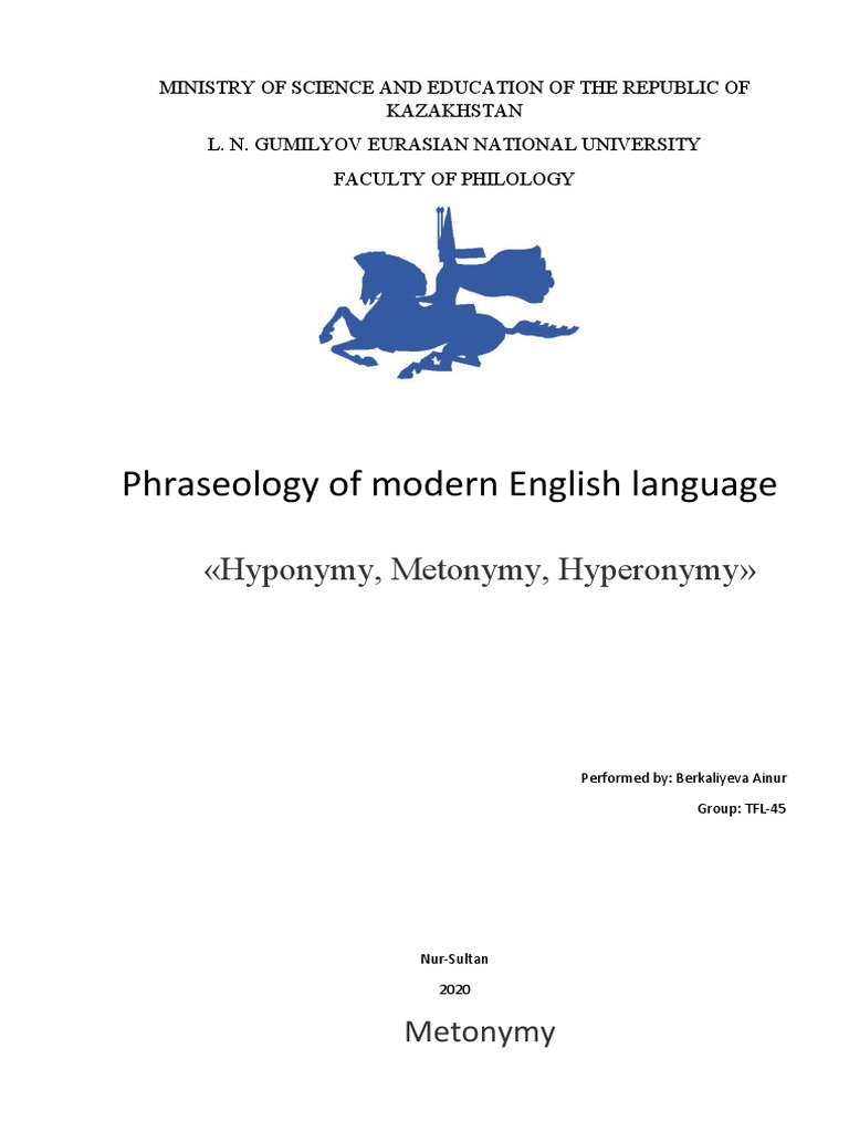 Hyponymy, Metonymy, Hyperonymy | PDF | Semantics | Lexical Semantics
