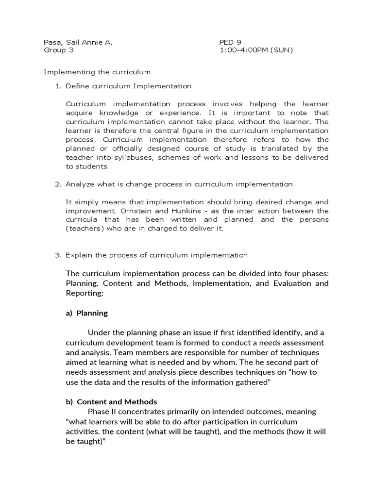 Curriculum Implementation | PDF | Curriculum | Teachers
