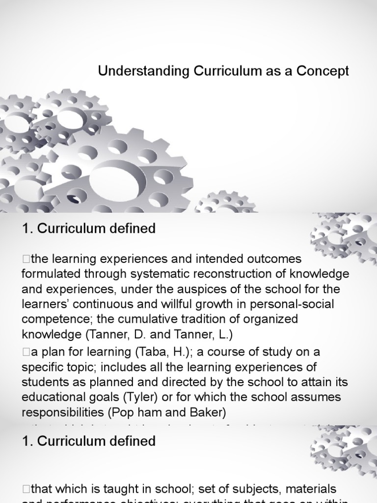 Understanding Curriculum As A Concept | PDF | Curriculum | Learning
