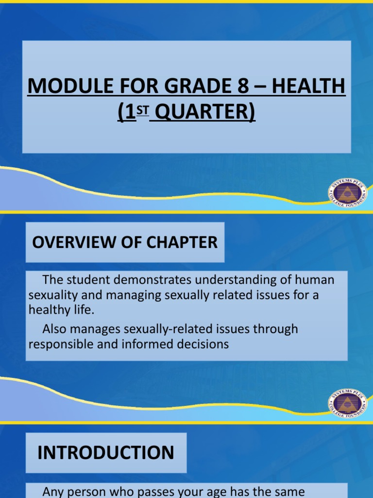 Module For Grade 8 - Health (1 Quarter) | PDF | Reproductive System | Sex