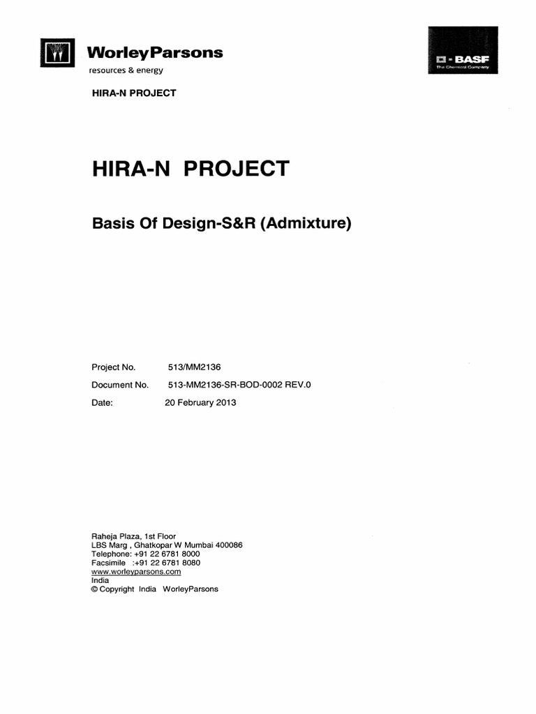 Basis of Design For Fire Fighting System PDF | PDF