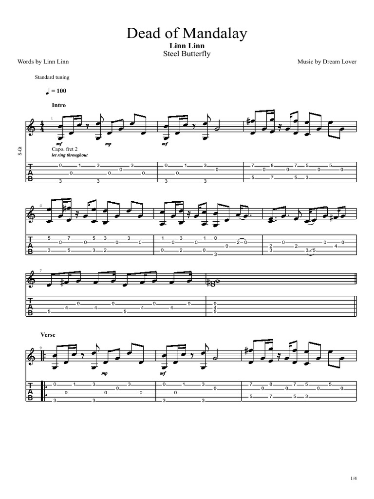 Mandalay Song Chords and Lyrics | PDF | Music Technology | Guitar ...