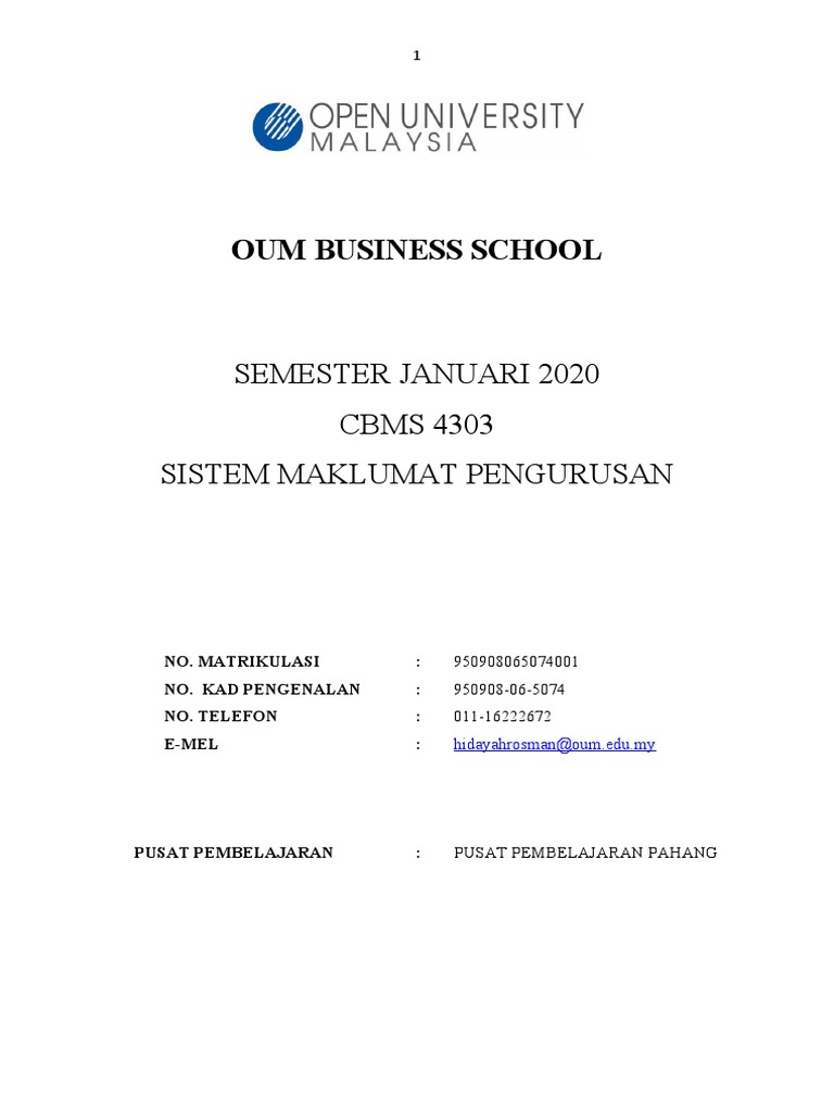 CBMS4303 Management Information System | PDF